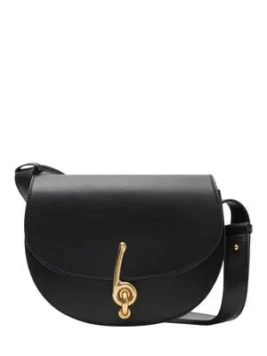 Burberry Small Bridle Logo Leather Crossbody Bag - Black