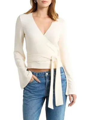 REFORMATION Kylen Wrap Top - Fior Di Latte