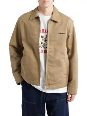 Carhartt Work In Progress Modular Script Embroidered Twill Jacket Beige Leather