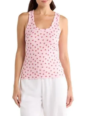 PJ Salvage Brushed Pointelle Sleep Tank - Pink