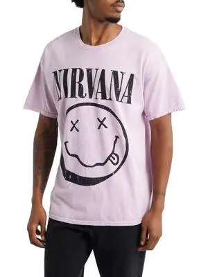 MERCH TRAFFIC Nirvana Smiley Live Graphic T-shirt - Pink Pigment Dye