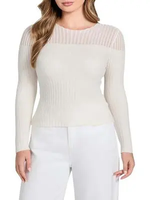 Guess Rib Chenille Sweater - Natural