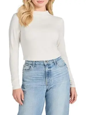 Guess Elyana Mock Neck Top - Natural