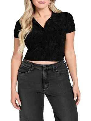 Guess Mona Chenille Polo Sweater - Black-black