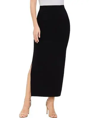 KIMI + KAI Side Slit Knit Maxi Skirt - Black