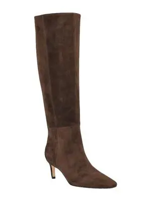Nine West Caddy Knee High Boot Dark Brown