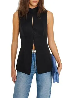 REFORMATION Esena Longline Vest - Black