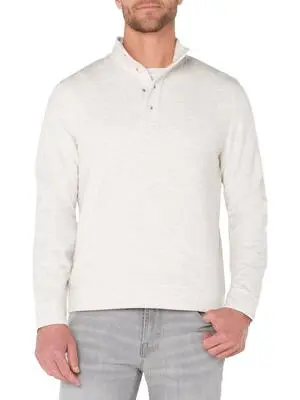 LIVERPOOL Quarter Button Mock Neck Top