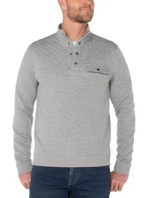 LIVERPOOL Quarter Snap Pullover - Heather Grey