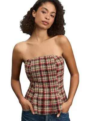 MARE MARE Strapless Plaid Top