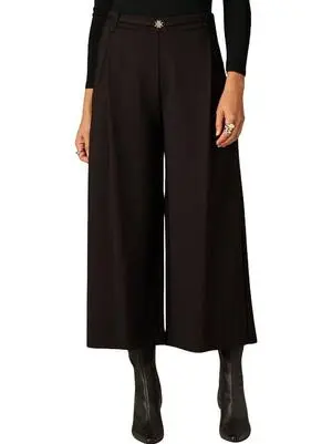 WIT & WISDOM Skyrise Pleated Belted Cropped Wide Leg Trousers