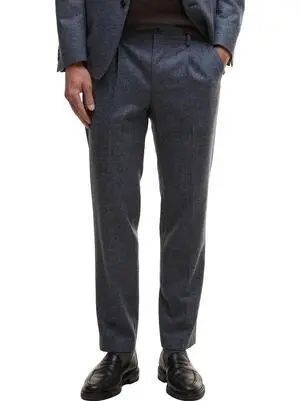 BARBOUR Kensington Pleated Glen Check Wool-Blend Flannel Suit Pants