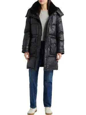 SAM EDELMAN Puffer Coat With Removable Hood