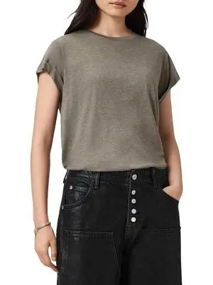 ALLSAINTS Anna Shimmer T-shirt - Khaki Green