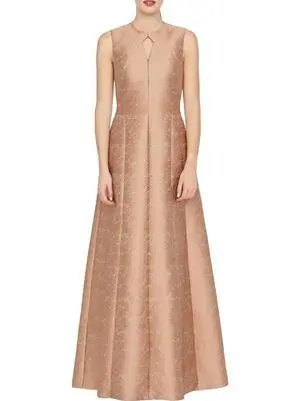 KAY UNGER Gabriella Jacquard Gown - Gold