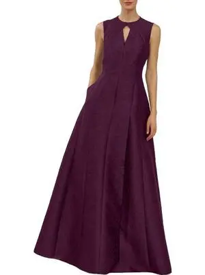 KAY UNGER Gabriella Jacquard Gown - Mulberry