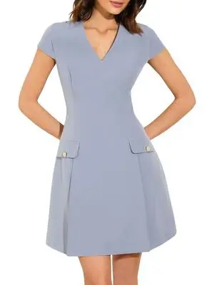 FRIENDS LIKE THESE Pinny Fit & Flare Dress - Blue