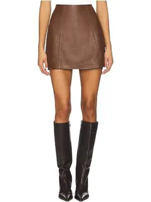 Cami Nyc Cillian Mini Leather Skirt - Mousse