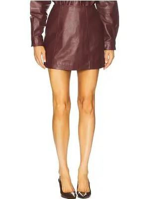 Cami Nyc Cillian Mini Leather Skirt - Syrah
