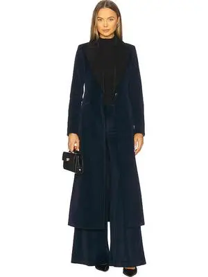Alice + Olivia Theo Notch Collar Coat - Dark Midnight Blue