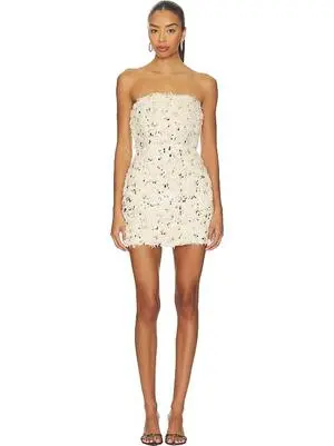 NONCHALANT LABEL Isabella Sequin Dress - Off White & Gold Sequins