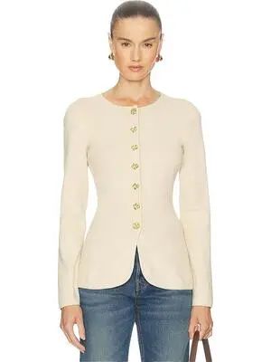 L'academie By Marianna Bronte Button Cardigan - Beige