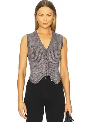 ALLSAINTS Cruz Shine Waistcoat - Metallic Silver