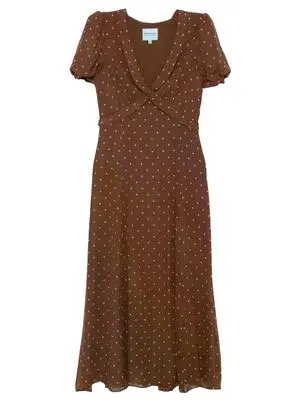 REFORMATION Michelle Midi Dress - Brown