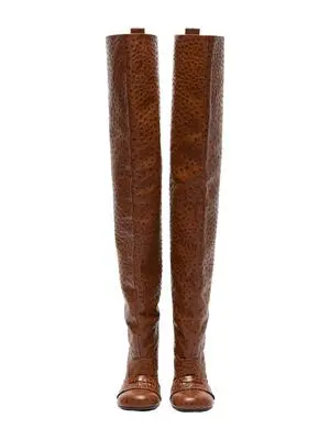 Acne Studios Thigh-high Leather Boots - Cognac Brown
