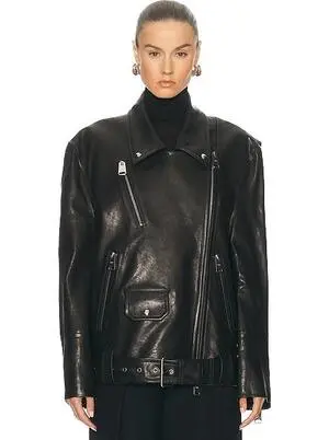 Khaite Hansel Leather Jacket - Black