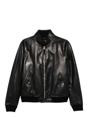 TOM FORD Lambskin Bomber Jacket - Black