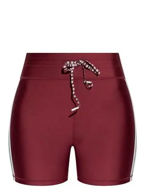 The Upside Oxford Tailored High-waisted Shorts - Burgundy