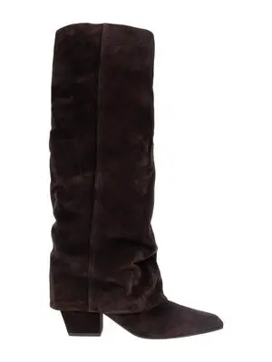 Paris Texas Heeled Knee High Boots - Brown