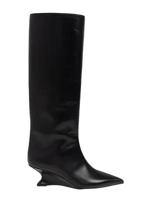 Paris Texas Nina Wedge Boots - Black