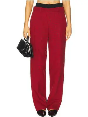 MSGM Techno Micro Check Pant - Red