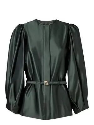 Fendi Silk Duchesse Blazer - Green