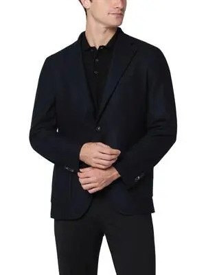 SANTANIELLO Navy Single-breasted Wool Jacket - Blue