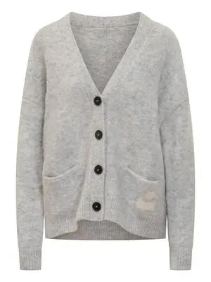 Isabel Marant Toile Cardigan With Embroidered Logo - Grey