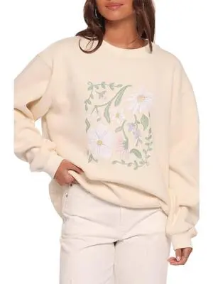 PETAL & PUP Flower Garden Graphic Sweatshirt - Cream