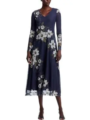 Johnny Was Floral Printed Midi Dress - Corinthe