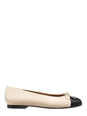 MARGAUX LONNBERG The Cap-Toe Demi Flats Ecru And Black