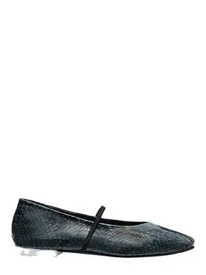 MARGAUX LONNBERG The Phoebe Flats - Aqua Python Embossed