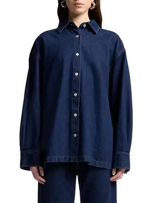 7 For All Mankind Oversized Fit Pleated Overshirt - Franklin
