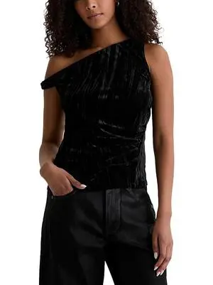 Ag Asymmetric One Shoulder Top - Super Blac