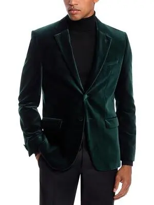 Hugo Arti Slim Fit Velvet Dinner Jacket - Open Green