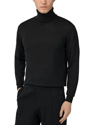 Boggi Milano Extra Fine Merino Wool Turtleneck Sweater - Black