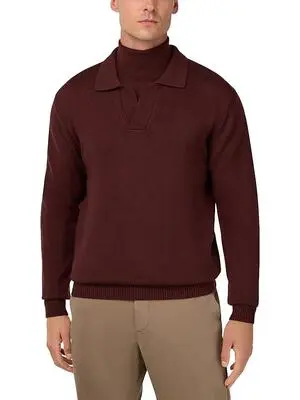 Boggi Milano Knitted Merino Wool Polo Shirt Exclusive - Burgundy