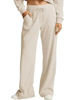 Beyond Yoga Breathe Easy Ribbed Pants - Ivory