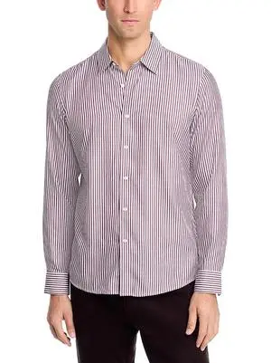 Michael Kors Classic Stripe Button Up Shirt - Oxblood
