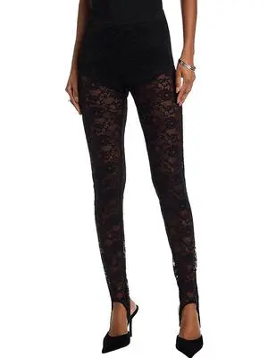 Steve Madden Sandrine Floral Lace Skinny Pants - Black